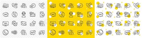 Processing Line Icons Set Of Callback Support And Chat Message