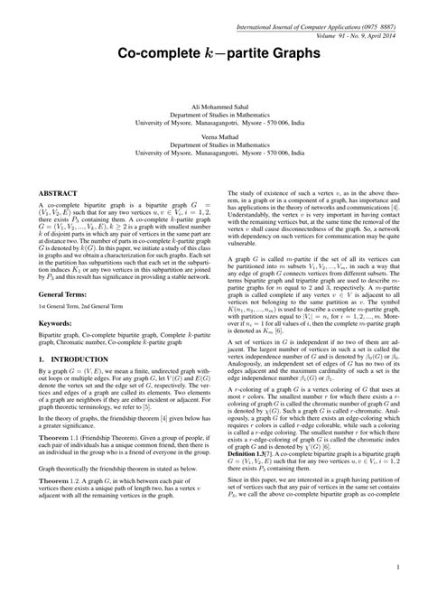 Pdf Co Complete K Partite Graphs