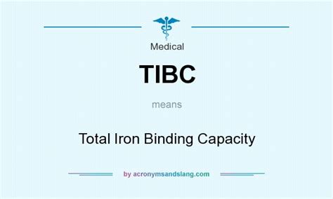 Tibc Total Iron Binding Capacity In Scientific And Educational By