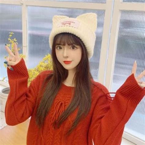 Купити Зимова шапка з вушками зайчика Мила жіноча жіноча модна повсякденна вязана шапка для