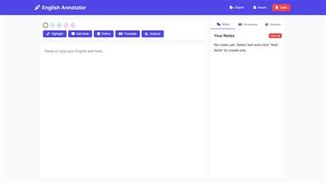 English Annotator App Using Html Css And Javascript With Source Code