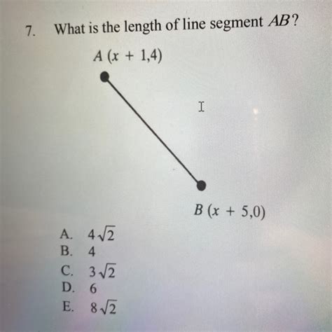 solved 7 what is the length of line segment ab a x 1 4