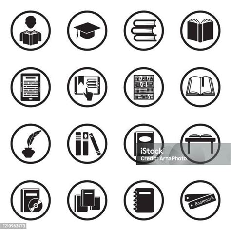 책과 교육 아이콘 원에서 검은 색 플랫 디자인입니다 벡터 일러스트레이션 더미에 대한 스톡 벡터 아트 및 기타 이미지 더미 콤팩트 디스크 검은색 Istock