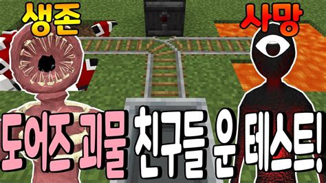 도어즈 피규어 Vs 시크 운 테스트 과연 누가 운이 더 안 좋을까 거북도사 마인크래프트 실험실 Youtube