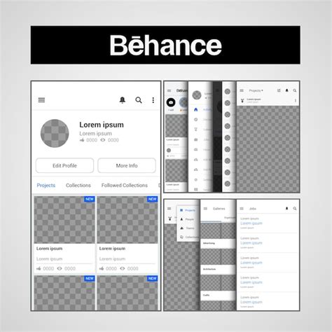 Template Behance Ux Vetor Premium