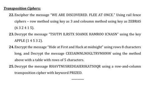 Solved Ansposition Ciphers 22 Encipher The Message We Are