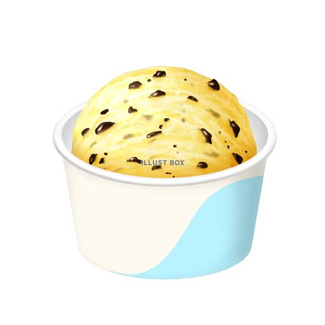 無料イラスト 紙カップのアイスクリーム バニラとチョコチップ シングル