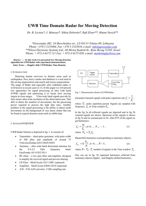 pdf uwb time domain radar for moving detection