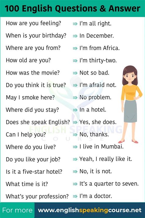 Common English Questions Answers For Beginners English Learning Books English Learning