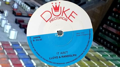 Lloyd And Randolph It Aint Your Cheating Heart Lloyd Robinson And Winston Francis Youtube