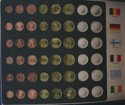 Лот монет стран Евросоюза: 50,20,10,5,2,1 евроцент (72 шт.) Буклет.