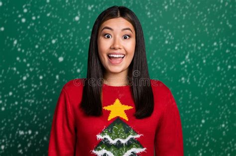 Closeup Photo Of Young Cute Japanese Girl Open Mouth Unexpected Winter