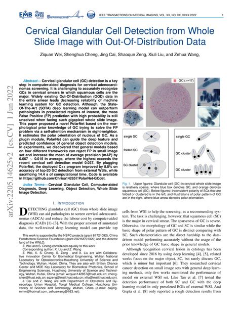 Cervical Glandular Cell Detection From Whole Slide Image With Out Of Distribution Data Deepai