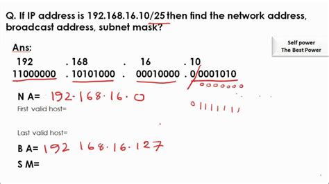 Subnetting Problem Find Network Address Broadcast Address Subnet Mask Youtube