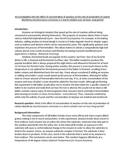 Bio Ia Final Pdf Fermentation Enzyme