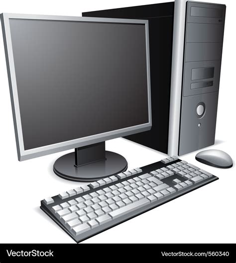 Modern Desktop Computer Setup Royalty Free Vector Image Modern Desktop Computer Setup Royalty Free Vector Image