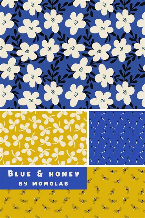 Blue And Honey Pattern Collection Pattern Color Patterns Floral Pattern