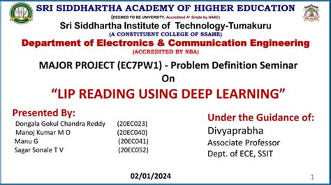 Lip Reading Using Deep Learning Presentation Pptx