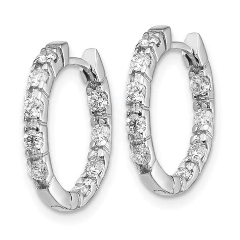 14k White Gold 58 Carat Aaa Diamond Inout Hinged Hoop E Sophia