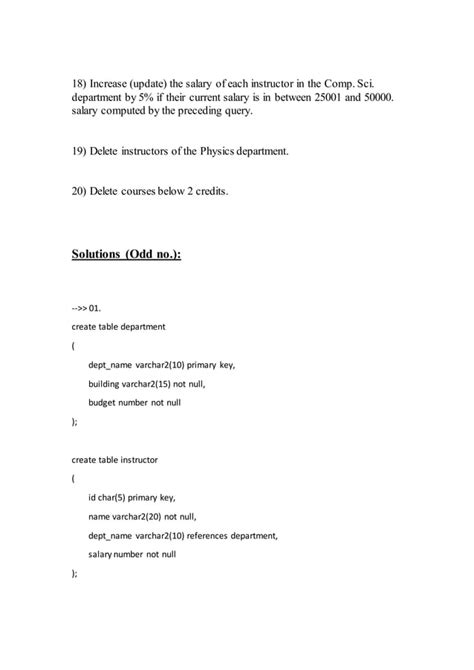 Sql Queries And Solutions Database Docx