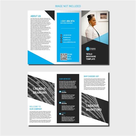 크리에이티브 마케팅 비즈니스 삼중 브로셔 템플릿 프리미엄 벡터