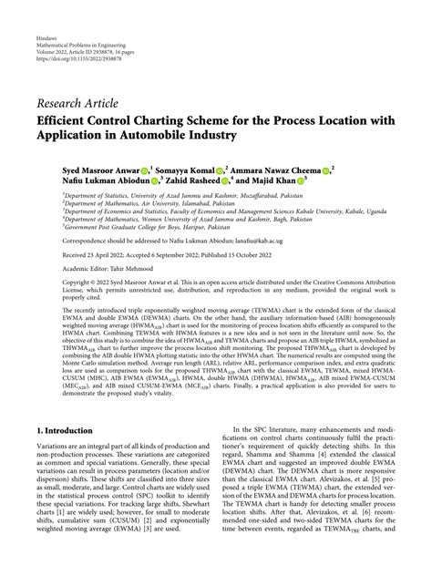 Pdf Efficient Control Charting Scheme For The Process Location With