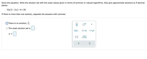 solved solve the equation write the solution set with the