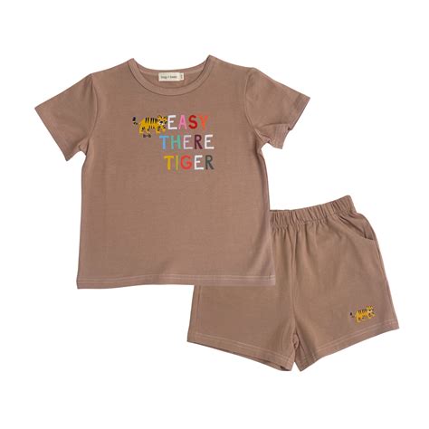 Wholesale Easy There Tiger Organic Cotton Short Set For Your Shop Faire