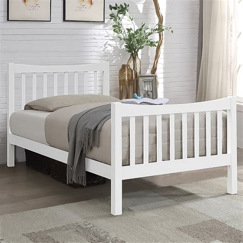 Brooklyn Single White Wooden Country Bed Frame Wilko