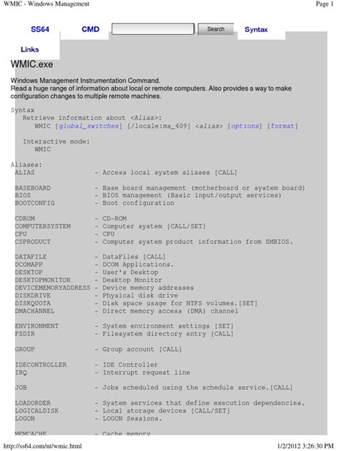 Wmic Windows Management Pdf Computer Data Storage Windows Registry