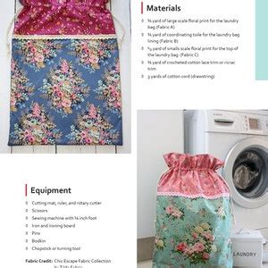 Classic Laundry Bag Pdf Sewing Pattern Large Drawstring Bag