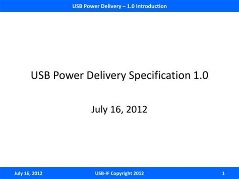 Usb Power Delivery Specification Usb Org