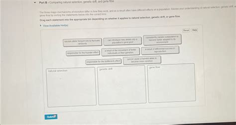Solved Part B ﻿comparing Natural Selection Genetic Drift