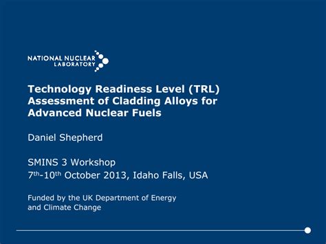 PDF Technology Readiness Level TRL Assessment Of Cladding Alloys For Advanced Nuclear Fuels