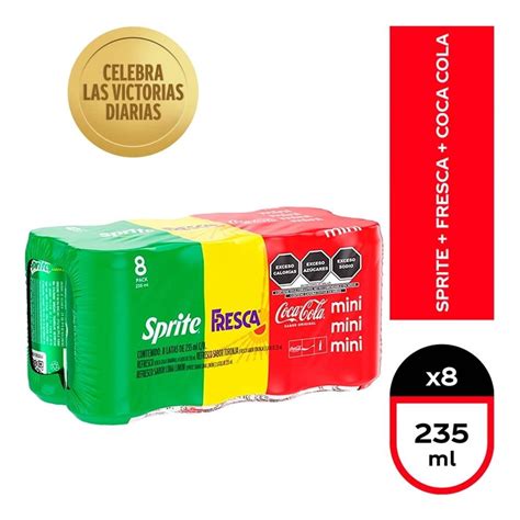 Refresco Coca Cola Varios Sabores 8 Latas De 235 Ml Cu Bodega