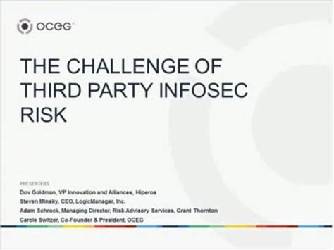 The Challenge Of Third Party Infosec Risk Oceg