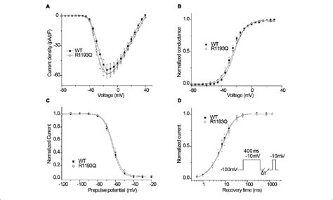 A Current Voltage Relationship Of Peak Currents B The Voltage Download Scientific