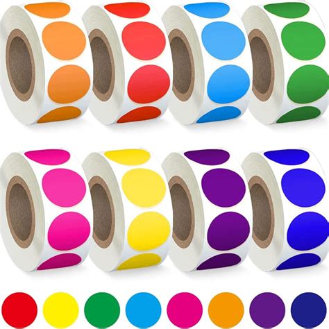 500 ชิ้น ม้วนสี Dot สติกเกอร์วงกลมสี Coding ป้ายสติกเกอร์สําหรับ Office ห้องเรียนนักเรียน