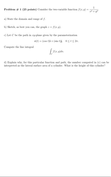 Solved Problem 1 25 Points Consider The Two Variable