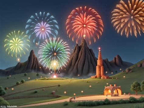 Premium Ai Image Fireworks Background Image