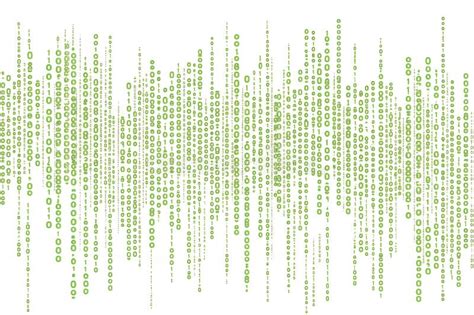 Abstract Green Binary Code Digital Data Wave Background Technology