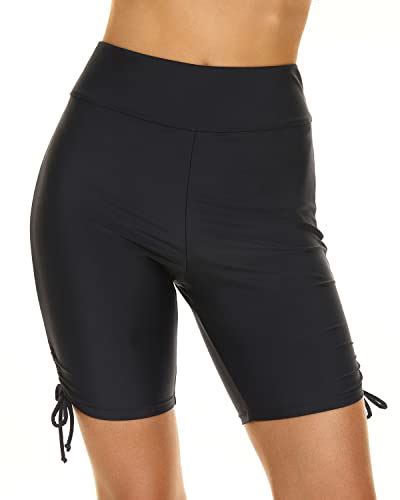 Womens High Waisted Tummy Control Swim Shorts Bathing Suit Bottoms Bl