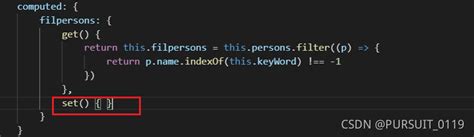 Vue计算属性报错 Computed Property “filpersons” Was Assigned To But It Has No Settervuejs5108 Vue