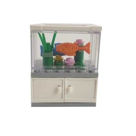 도시 가구 물고기 탱크 교육 빌딩 블록 어린이위한 장난감 Moc 벽돌 아이 선물 장난감 아기 블록 위시버킷