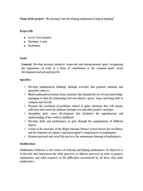 mathematics project pdf teaching mathematics thought