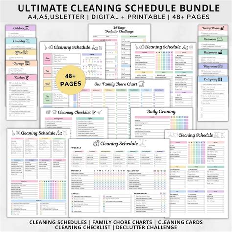 Buy Ultimate Cleaning Schedule Bundle Editablecleaning Planner Bundle