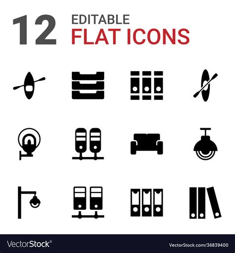 12 Row Icons Royalty Free Vector Image Vectorstock