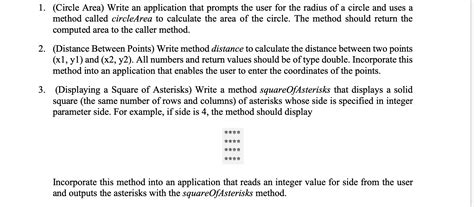 solved 1 circle area write an application that prompts