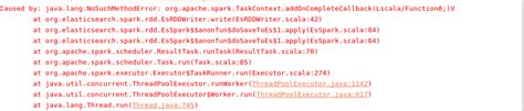 Java Getting Error While Indexing A Spark Dataset In Elasticsearch