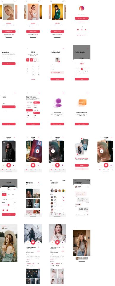 Dating App Free Ui Kit Figma Community